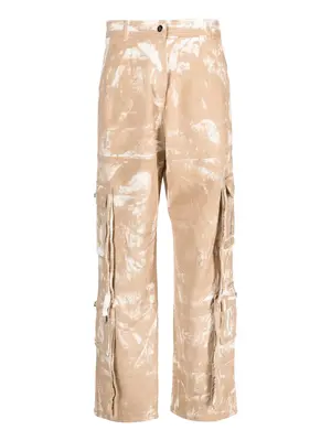 ANDREADAMO ANDREĀDAMO Faded-Print Cargo Trousers