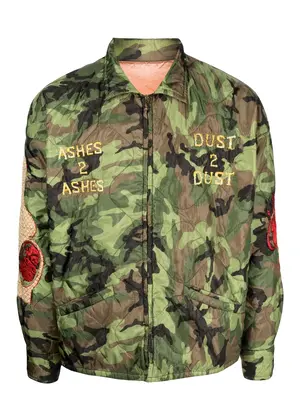 SAINT MXXXXXX Embroidered Camouflage Jacket - Green
