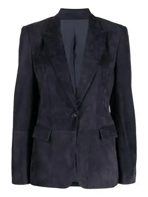 BRUNELLO CUCINELLI Brunello Cucinelli Single-Breasted Leather Blazer