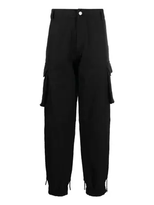 Gcds Logo-patch Cargo Trousers - Black