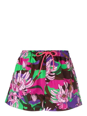Moncler Floral-print Thigh-length Shorts - Pink