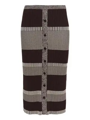Proenza Schouler White Label Striped Midi Skirt - Brown