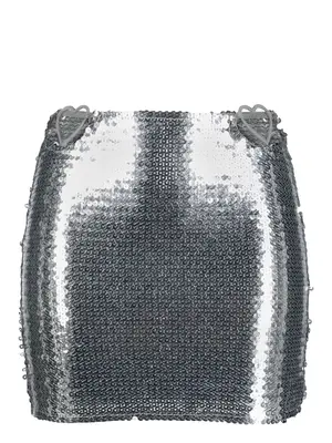 NENSI DOJAKA Heart Cut-out Sequined Miniskirt - Silver