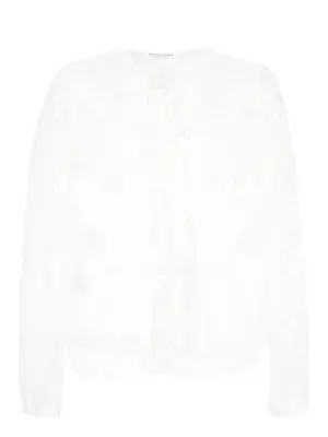 Philosophy Di Lorenzo Serafini Embroidered Sheer Blouse - White