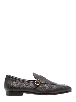 TOM FORD TOM FORD Grained Square-Toe Loafers Brown