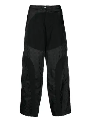 MISBHV Monogram Jacquard Wide-leg Trousers - Black