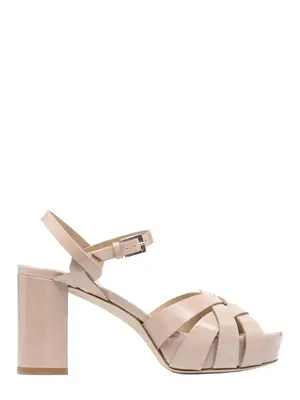 DEL CARLO Madrid 80mm Leather Sandals - Pink