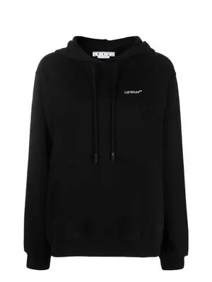 Off-White Off-White Logo-Print Cotton Hoodie Black