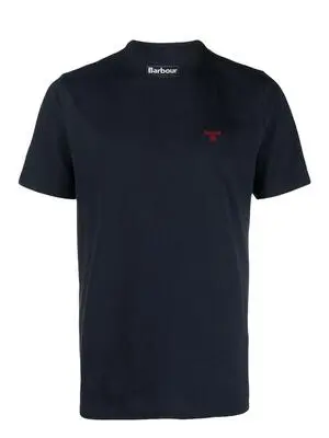 Barbour Logo-embroidered Cotton T-shirt - Blue