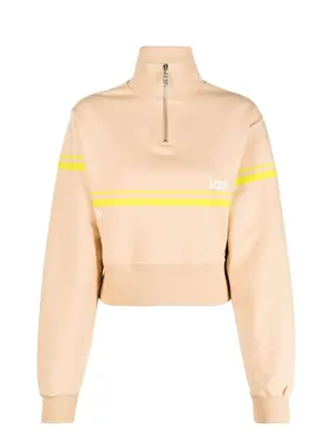 Gcds Half-zip Sweatshirt - Neutrals
