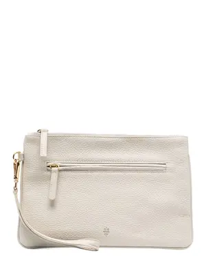 Eleventy Logo-stamp Leather Clutch - Neutrals