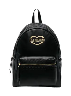 Moschino Logo-plaque Backpack - Black