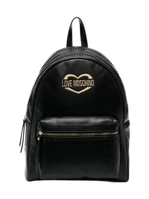 Moschino Logo-plaque Backpack - Black