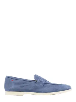Kiton Square-toe Suede Loafers - Blue