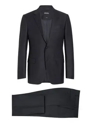 Zegna Trofeo Single-breasted Wool Suit - Blue