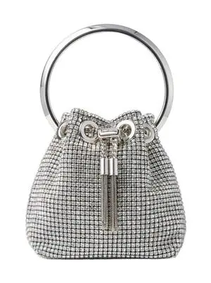 JIMMY CHOO Bon Bon Crystal Mesh Micro Bag - Silver