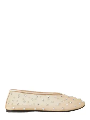 Khaite Marcy Crystal-embellished Ballet Flats - Neutrals