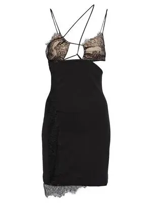 NENSI DOJAKA Lace-trimmed Minidress - Black