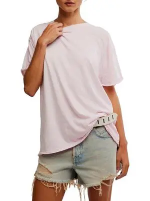 Free People Nina Crewneck T-shirt - Pink A Boo