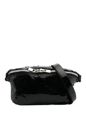 Guidi Zip-up Leather Belt Bag - Black