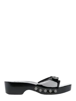 RE/DONE 45mm Patent-finish Sandals - Black