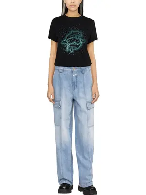 BOTTER Rhinestone-embellished Dolphin T-shirt - Black