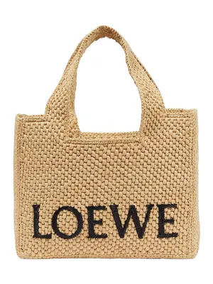 LOEWE Loewe Paula's Ibiza Small Logo Raffia Tote Bag