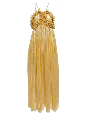 PETAR PETROV Allas Silk-blend Maxi Dress - Gold