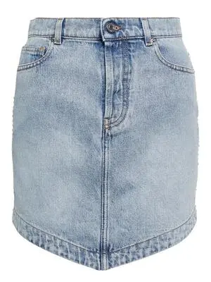 Alexandre Vauthier Embellished Denim Miniskirt - Blue