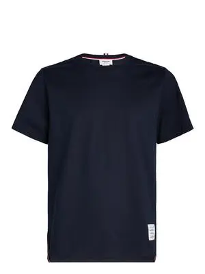 Thom Browne Cotton Name Tag T-shirt - Navy