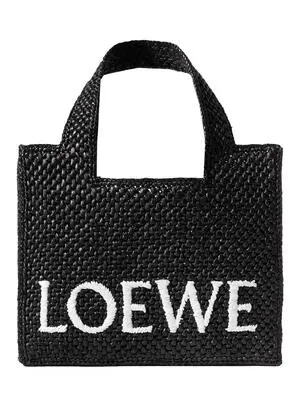 Loewe LOEWE Paula's Ibiza Embroidered Raffia Tote Black