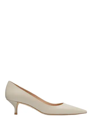 STUART WEITZMAN Stuart Leather Kitten-heel Pumps Dune