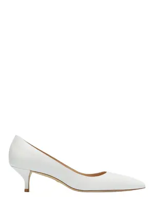 STUART WEITZMAN Stuart Leather Kitten-heel Pumps White