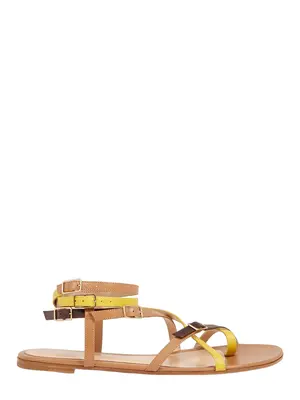 GIANVITO ROSSI Cassandra Buckled Leather Sandals - Bright Yellow