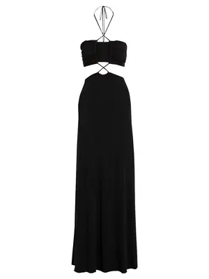 Halston Eva Cutout Jersey Gown - Black