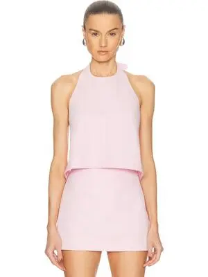 Wardrobe.NYC Backless Halter Top - Blush