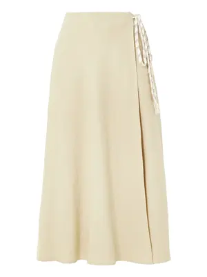 LORO PIANA Loro Piana Antigua Tie-detailed Linen Midi Wrap Skirt