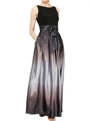 SL FASHIONS Slny Ombre Satin Gown - Bks