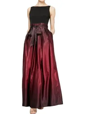 SL FASHIONS Slny Ombre Satin Gown - Fig