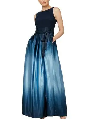 SL FASHIONS Slny Ombre Satin Gown - Nvw