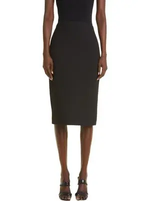 St. John Stretch Crepe Skirt - Black