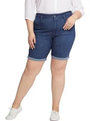 NYDJ Ella Roll Cuff High Waist Denim Shorts - Dazzling