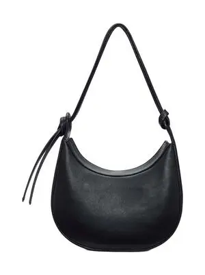 REFORMATION Mini Rosetta Leather Shoulder Bag Black