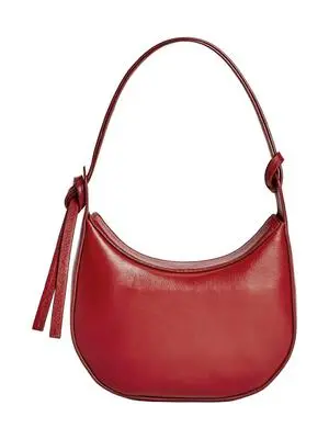 REFORMATION Mini Rosetta Leather Shoulder Bag Red