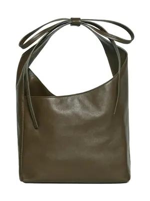 REFORMATION Small Vittoria Leather Tote Truffle