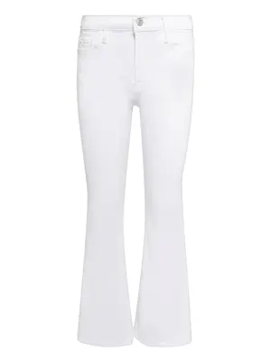 FRAME Le Crop Flare Mini Slits High-rise Jeans - White