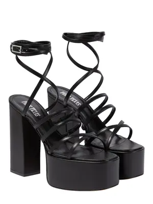 Paris Texas Evita Embellished Leather Sandals - Black
