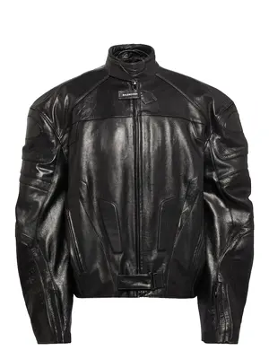 Balenciaga Leather Biker Jacket - Black