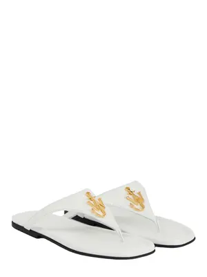 JW Anderson Leather Thong Sandals - White