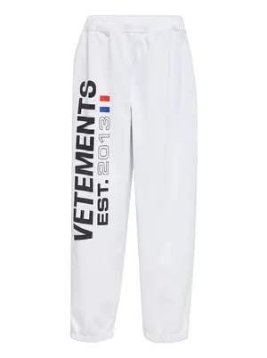 Vetements Logo Cotton-blend Sweatpants - White